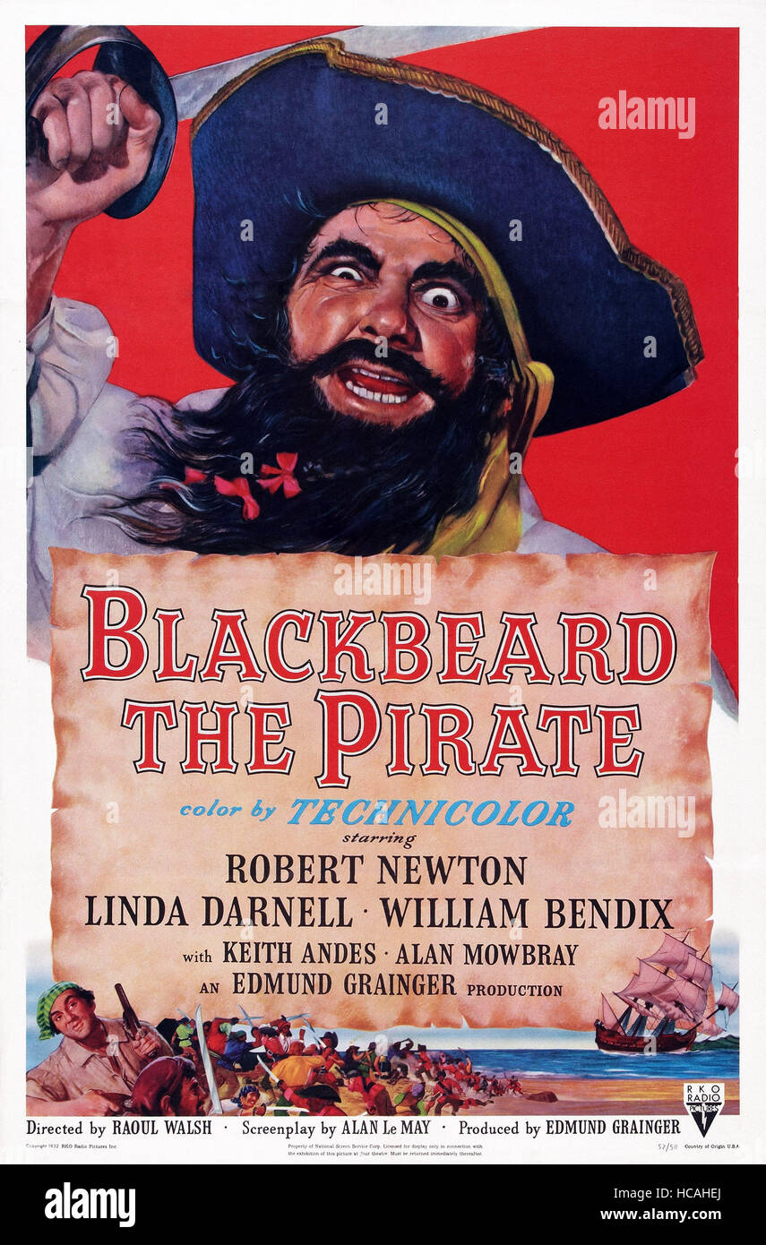 Blackbeard the pirate poster hi-res stock photography and images - Alamy