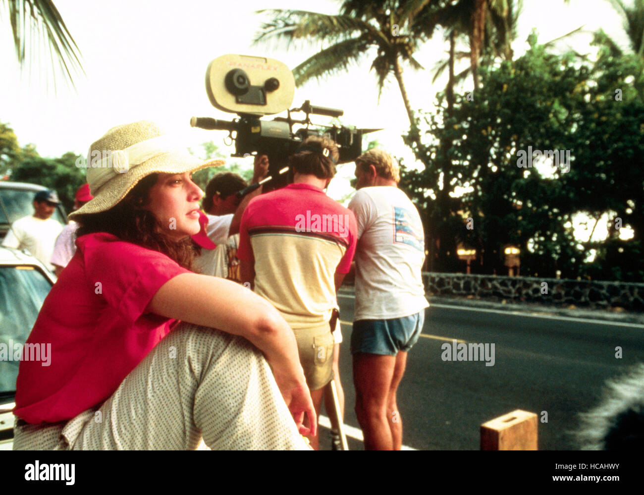 BLACK WIDOW, Debra Winger (front) on set, 1987, TM & Copyright (c) 20th ...