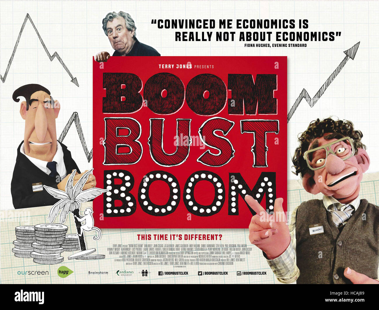 BOOM BUST BOOM, British poster, Terry Jones, 2016 Stock Photo - Alamy