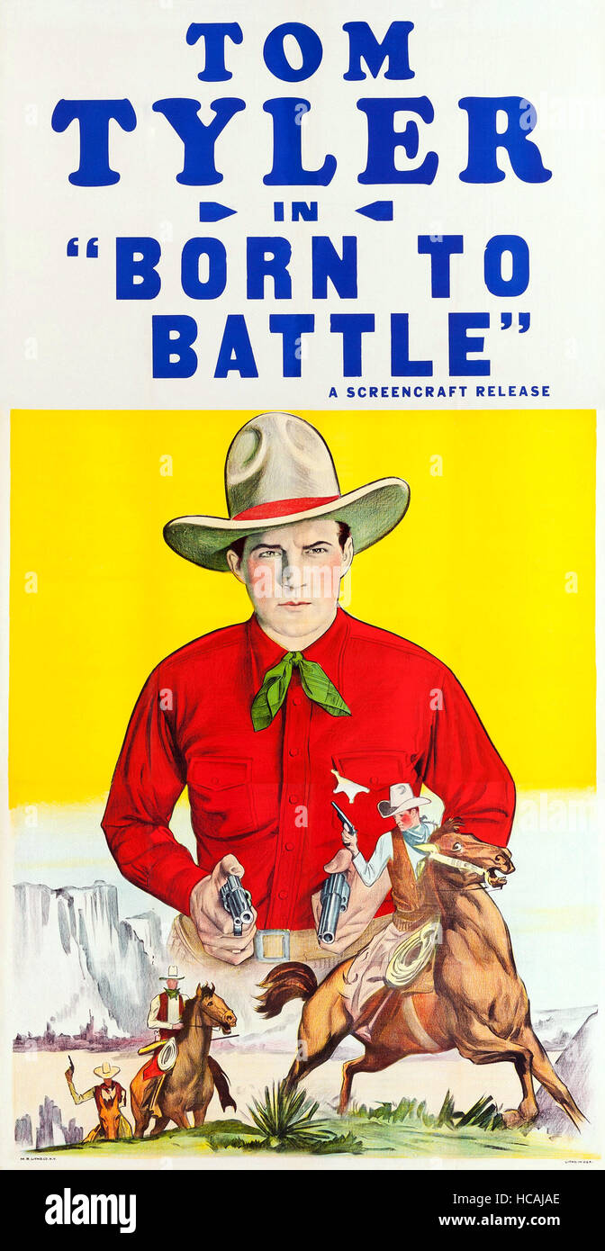 BORN TO BATTLE, US poster art, Tom Tyler, 1935 Stock Photo - Alamy