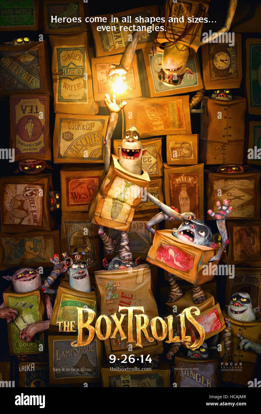 THE BOXTROLLS, advance poster art, Sparky (top), Fish (center ...
