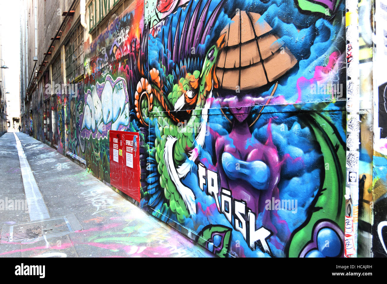 Street art on Union Lane Burke Street Melbourne Victoria Australia ...