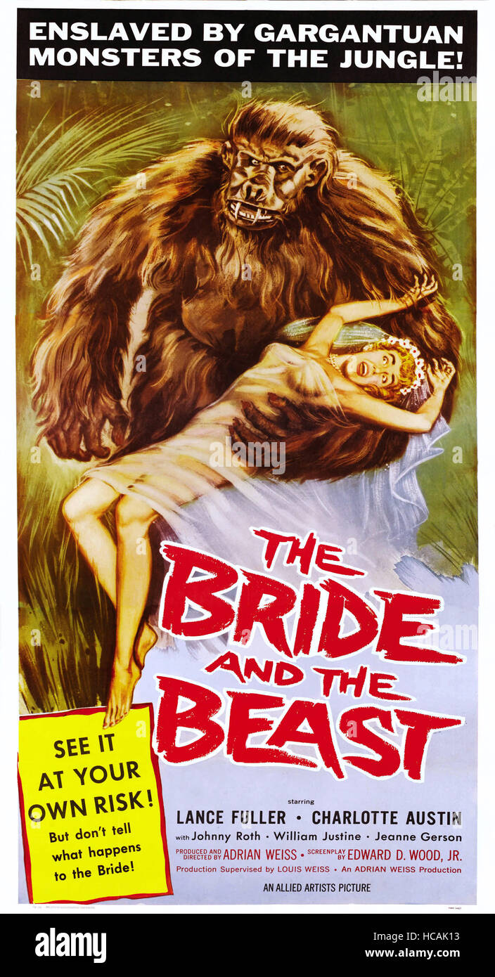 THE BRIDE AND THE BEAST, US poster, Charlotte Austin, 1958 Stock Photo ...