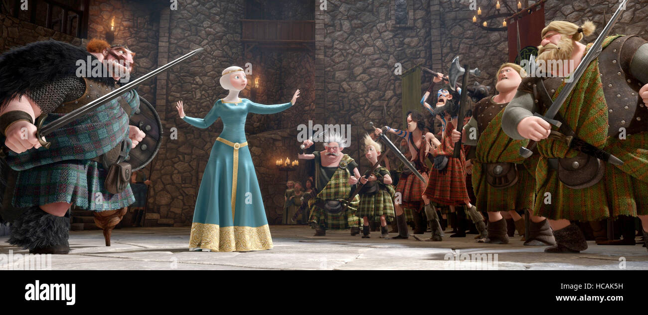 BRAVE, from left: King Fergus (voice: Billy Connolly), Merida (voice ...