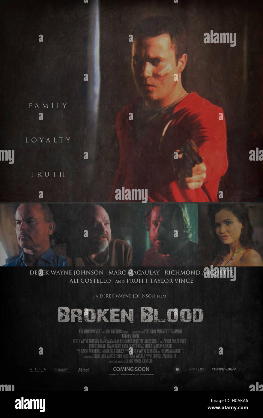 BROKEN BLOOD, US poster art, top: Derek Wayne Johnson, bottom, from left: Marc Macaulay, Pruitt ...