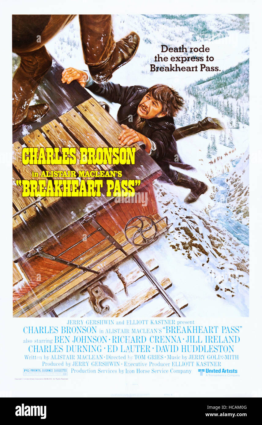 BREAKHEART PASS, US poster art, Charles Bronson, 1975 Stock Photo - Alamy