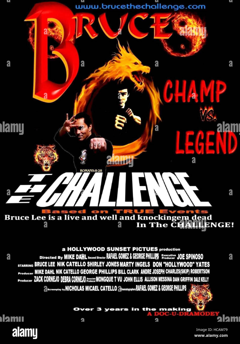 BRUCE THE CHALLENGE, international poster art, from left: Nik Catello ...