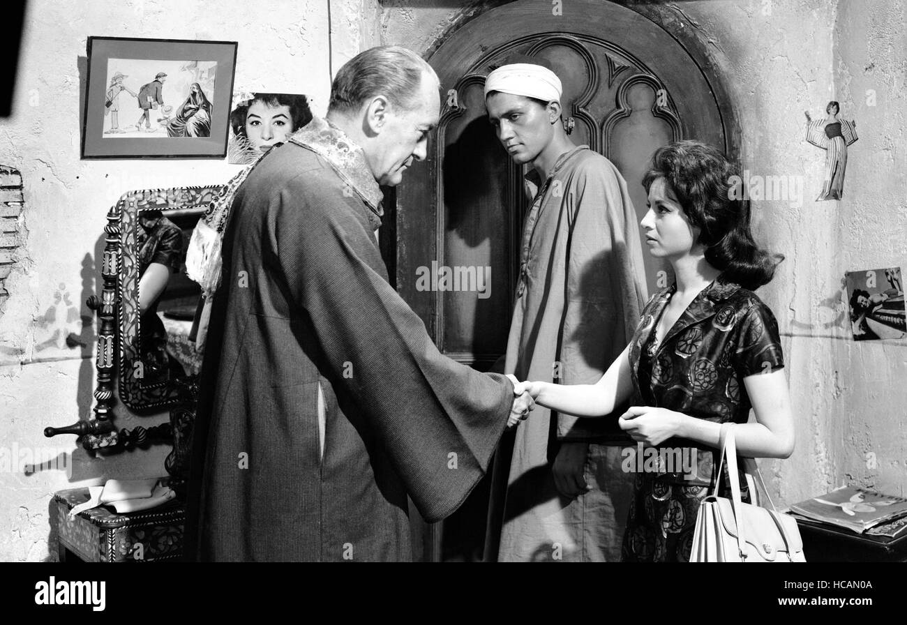 CAIRO, first and third from left: George Sanders, Faten Hamama, 1963 ...