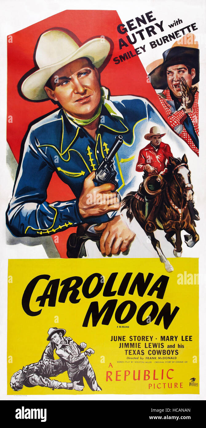 CAROLINA MOON, US poster art, top from left: Gene Autry, Smiley ...