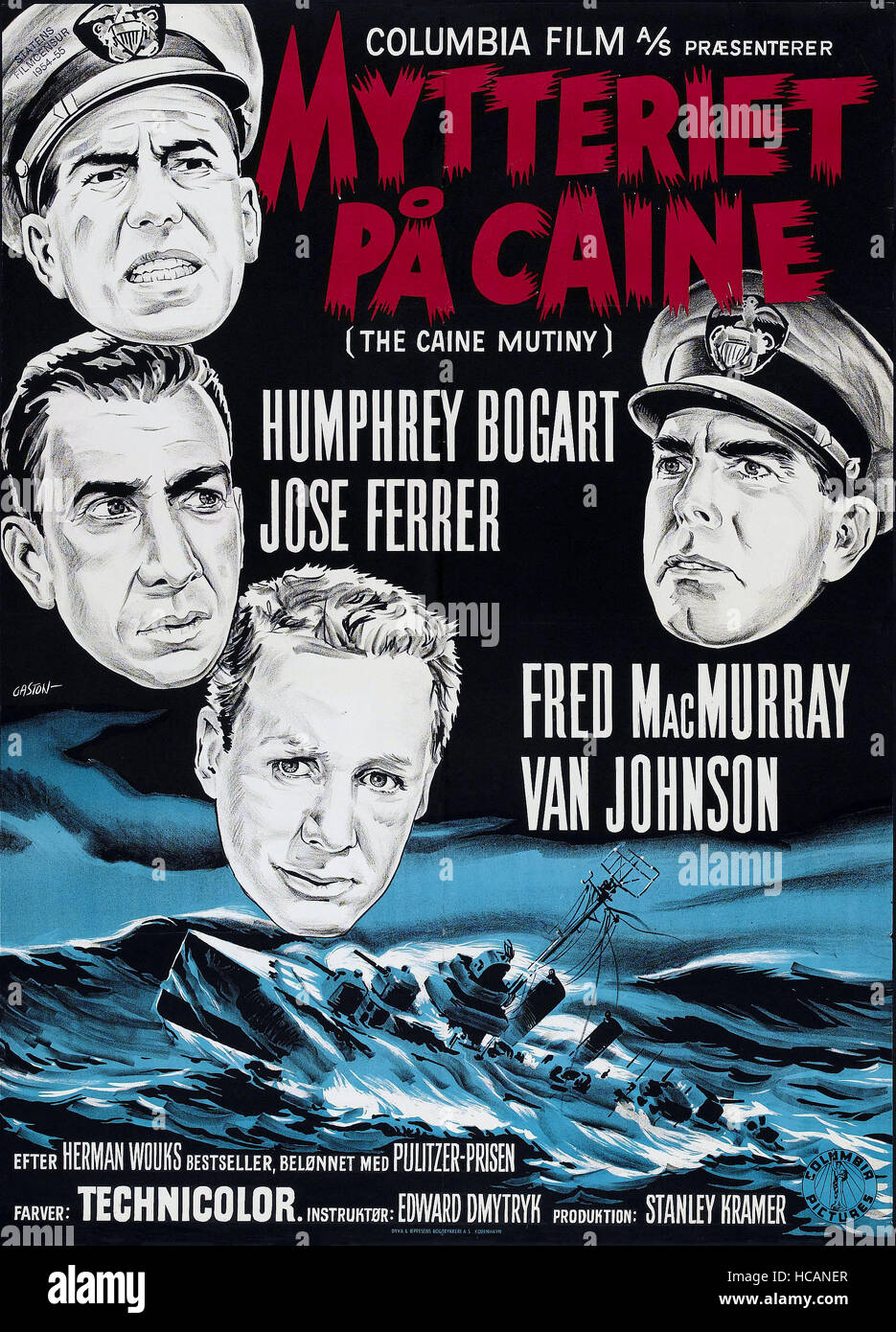 THE CAINE MUTINY,(aka MYTTERIET PA CAINE), Danish poster, clockwise ...