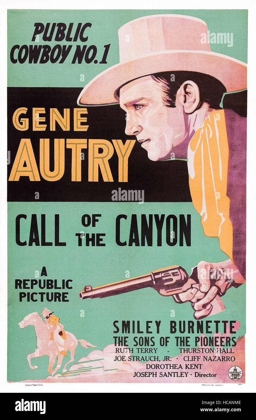 CALL OF THE CANYON, US poster art, Gene Autry, 1942 Stock Photo - Alamy
