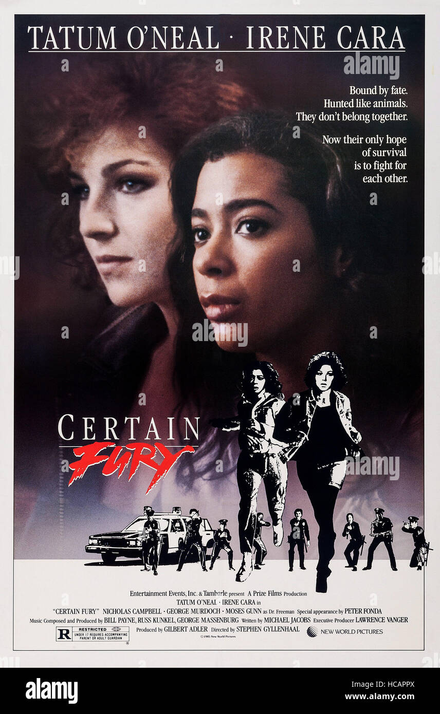 CERTAIN FURY, US poster art, from left: Tatum O'Neal, Irene Cara, 1985 ...
