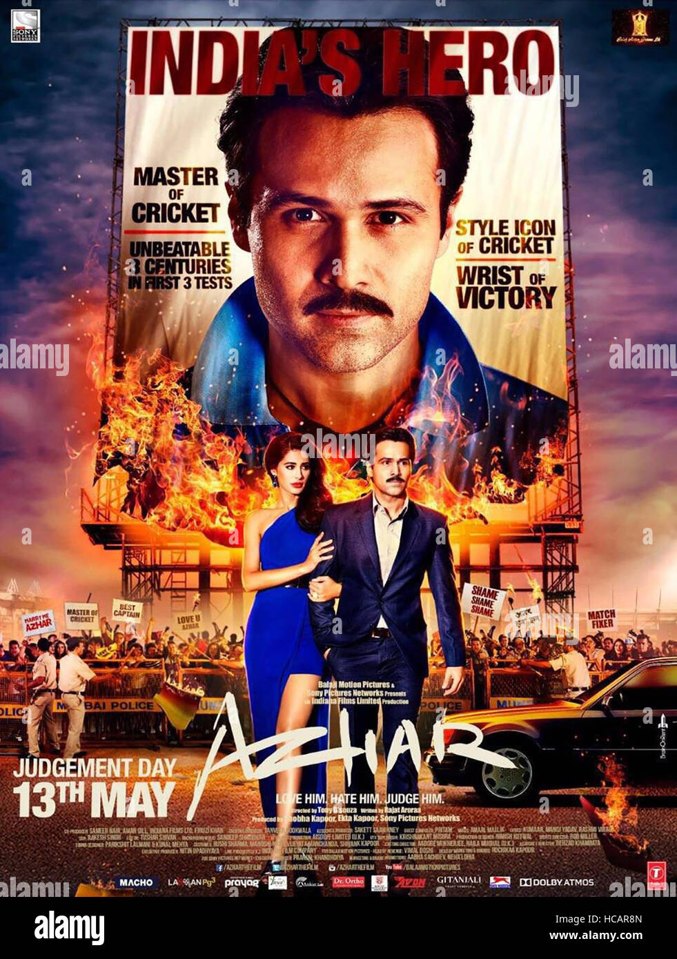 AZHAR, poster, Emraan Hashmi (top), bottom, from left: Nargis Fakhri ...