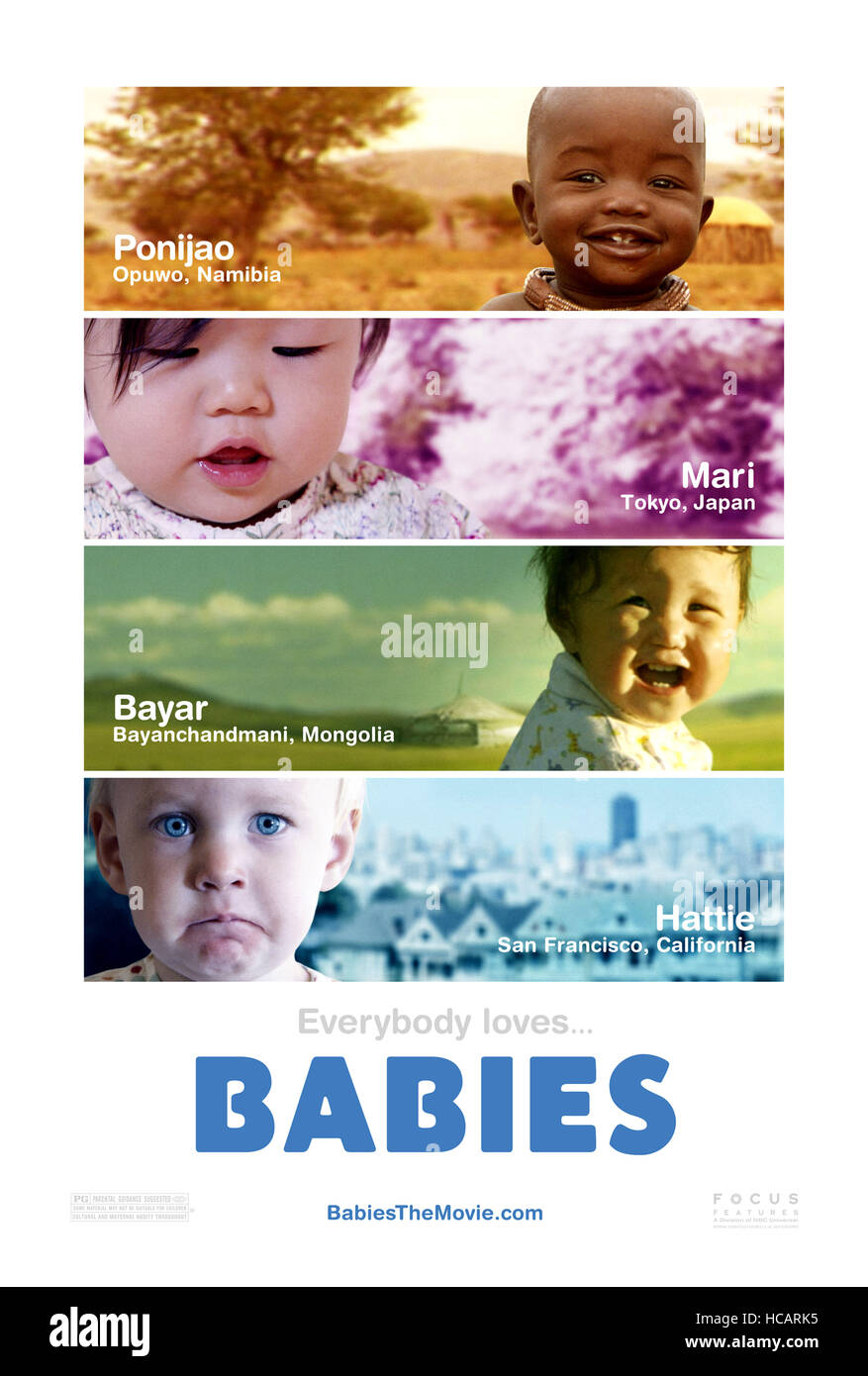 BABIES, from top: Ponijao, Mari, Bayar, Hattie, 2010. ©Focus Features ...