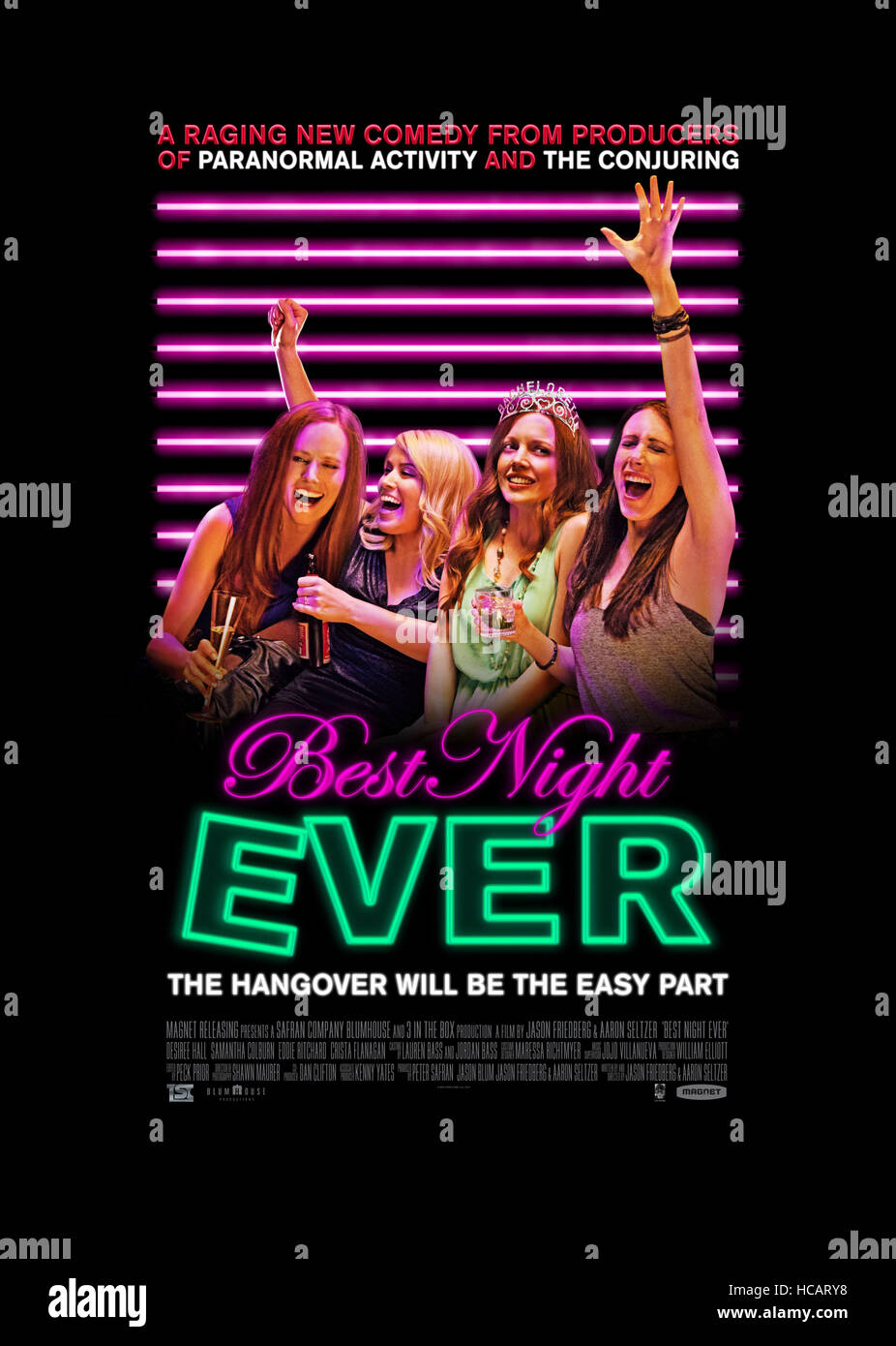 BEST NIGHT EVER, US poster art, from left: Desiree Hall, Crista ...