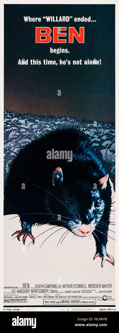 BEN, insert poster, 1972 Stock Photo - Alamy