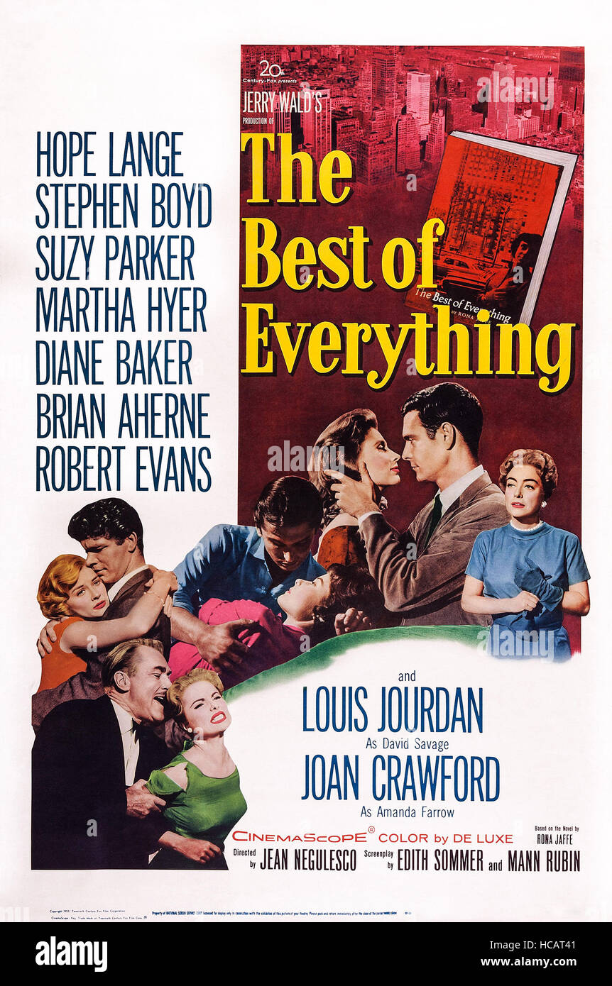 THE BEST OF EVERYTHING, US poster art, from bottom: Martha Hyer, Brian ...