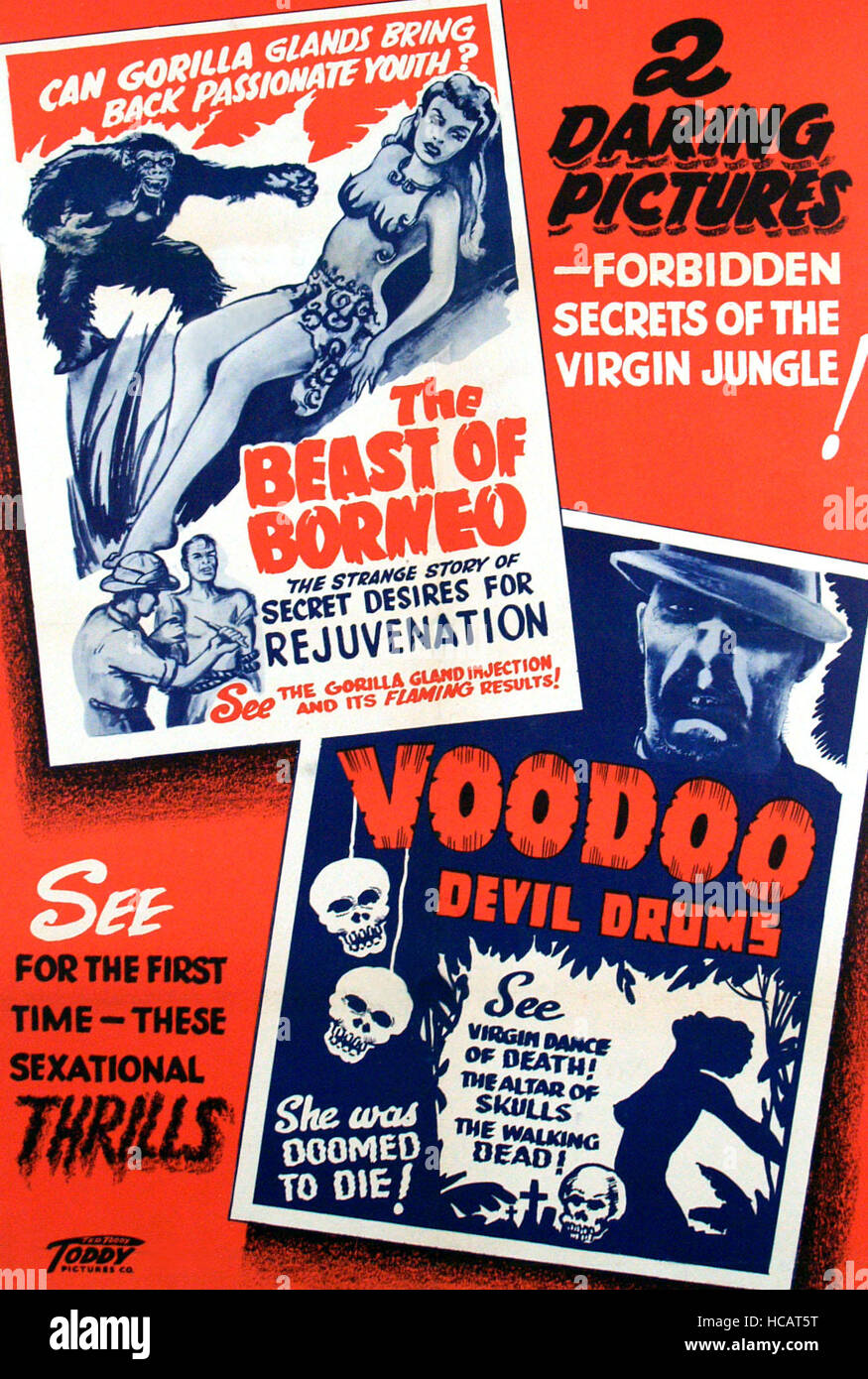 THE BEAST OF BORNEO, on double bill poster with 'Voodoo Devil Drums ...