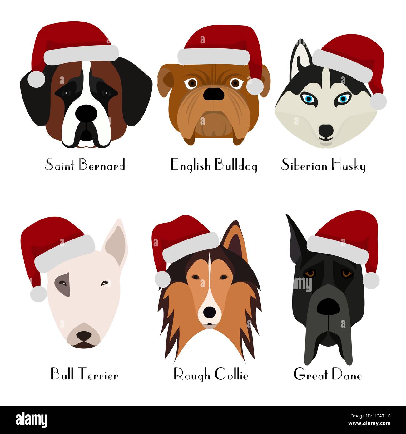 Set of 6 dog's head. Flat design. Pets. Cute doggies. Icon or logo ...