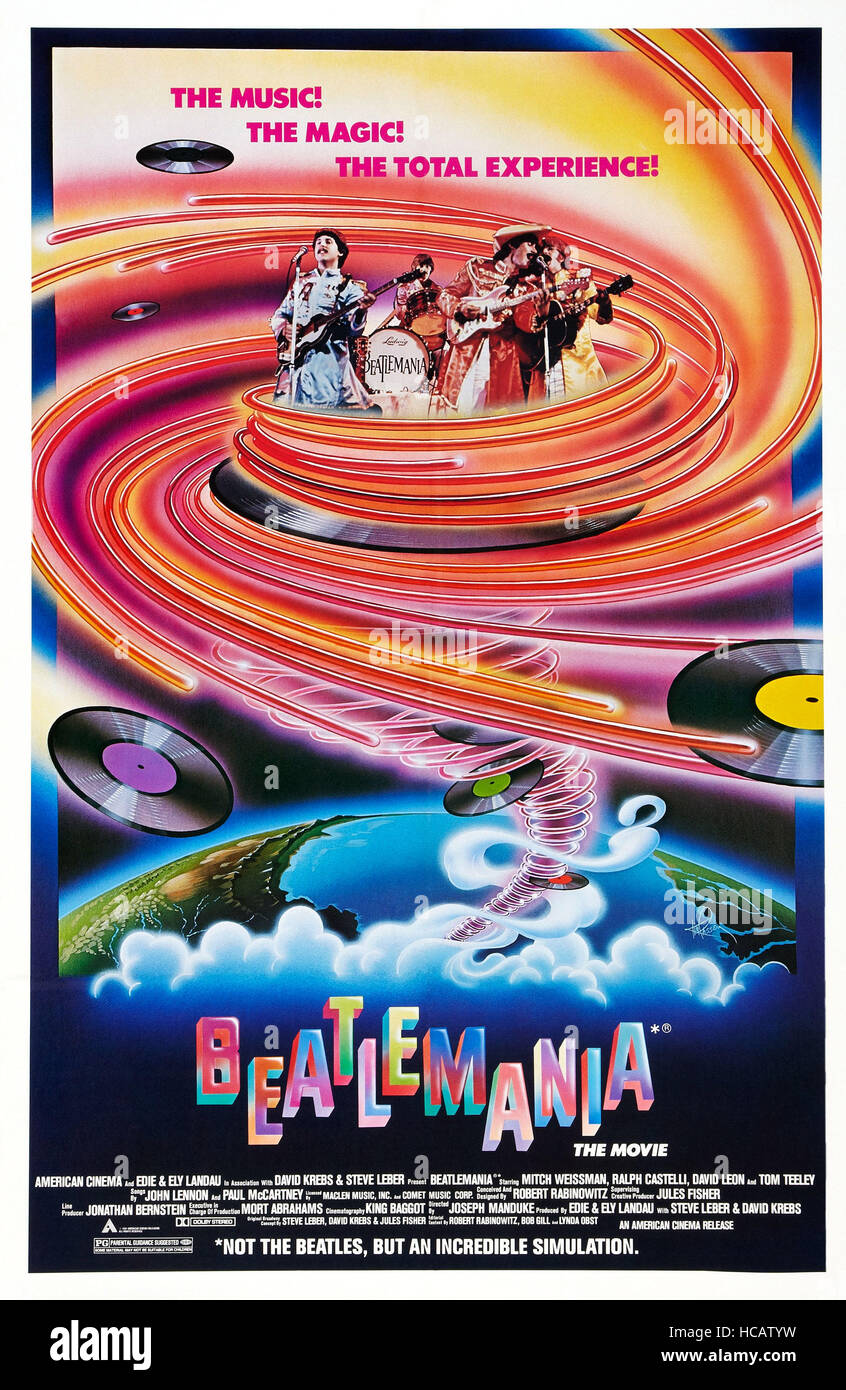 BEATLEMANIA, THE MOVIE, (aka BEATLEMANIA), poster art, l-r: Mitch ...