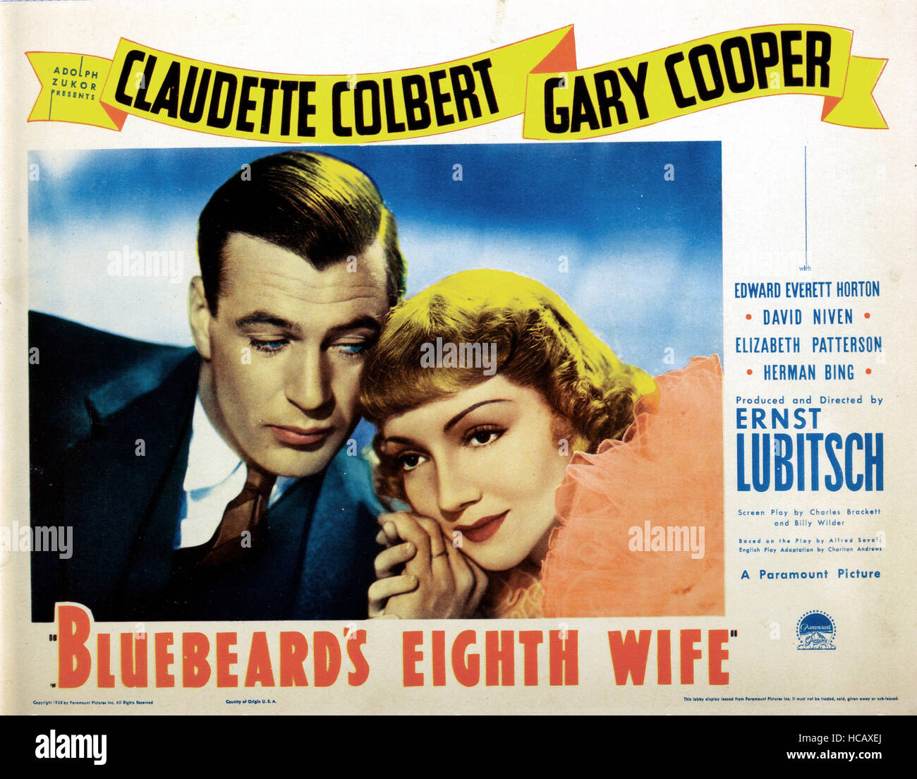 BLUEBEARD'S EIGHTH WIFE, from left: Gary Cooper, Claudette Colbert ...
