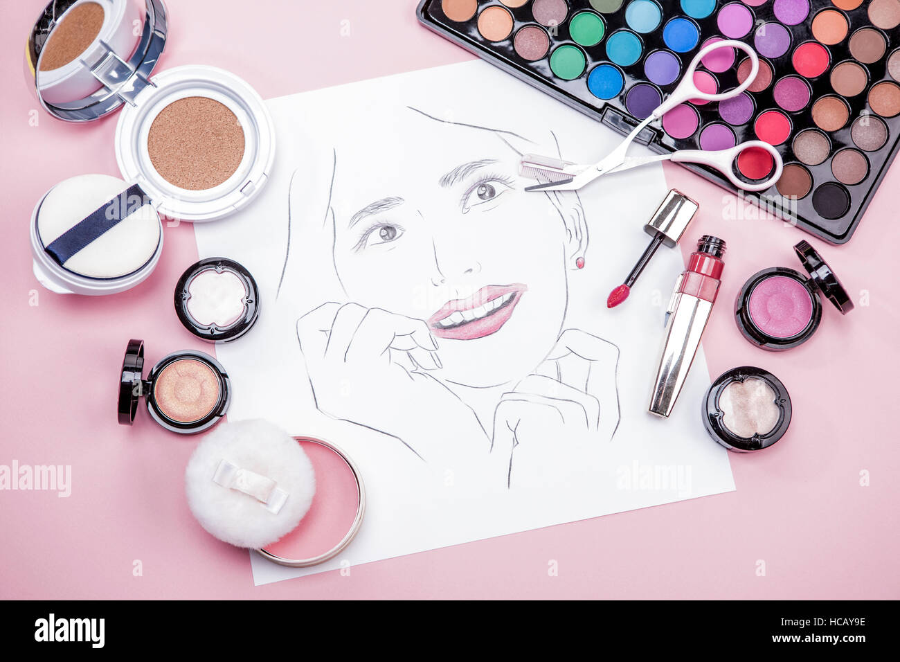 Various cosmetic products and beauty supplies Stock Photo - Alamy