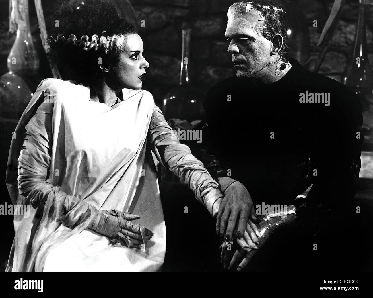 BRIDE OF FRANKENSTEIN, Elsa Lanchester, Boris Karloff, 1935 Stock Photo ...