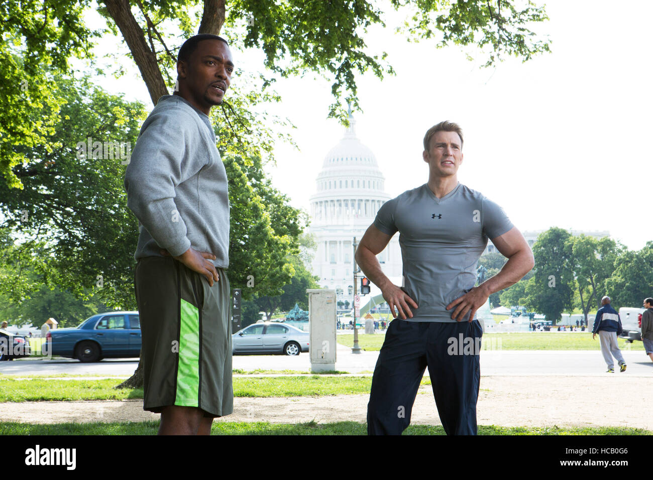 CAPTAIN AMERICA: THE WINTER SOLDIER, from left: Anthony Mackie, Chris ...