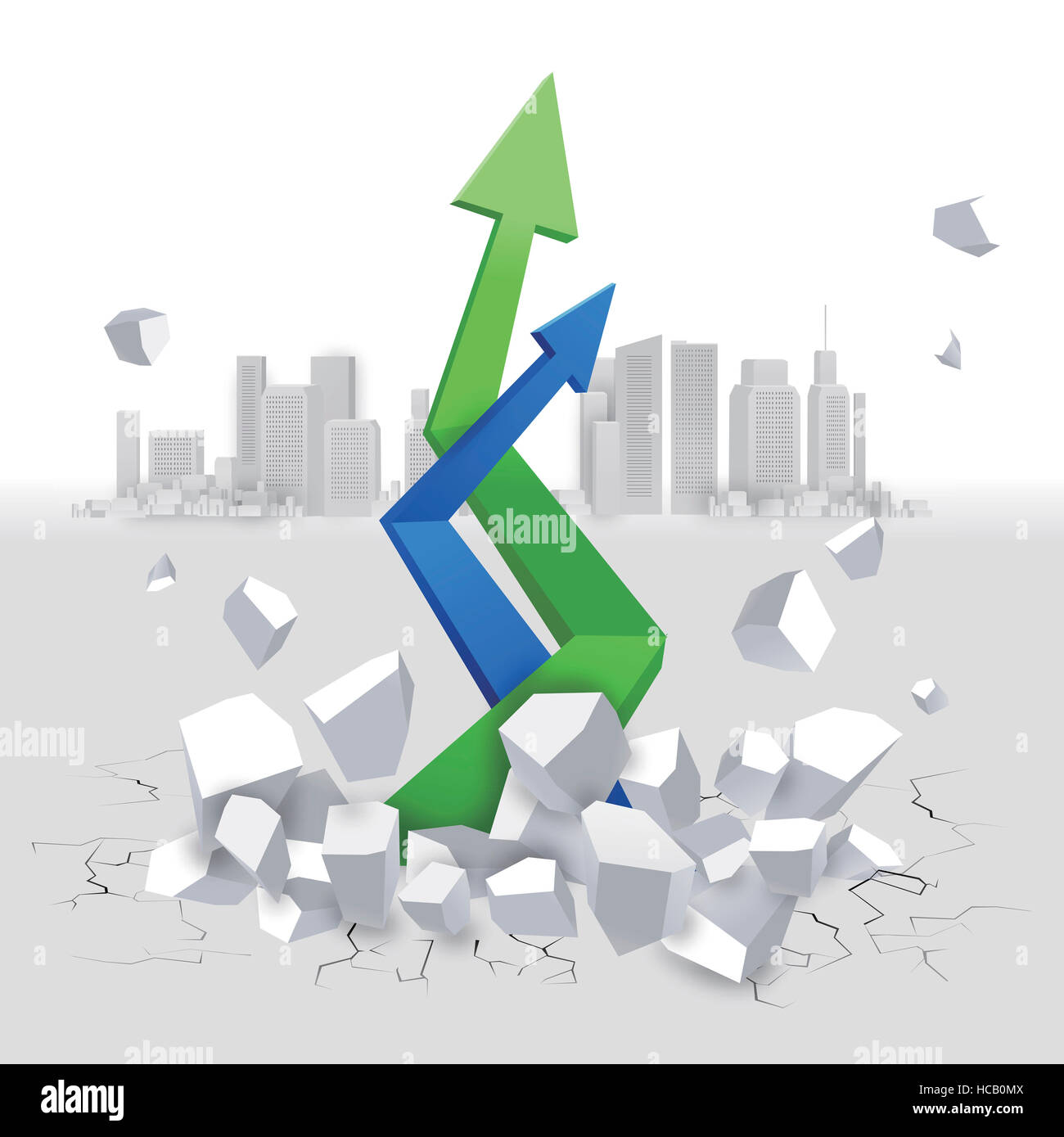 Arrows shooting up through the ground Stock Photo - Alamy