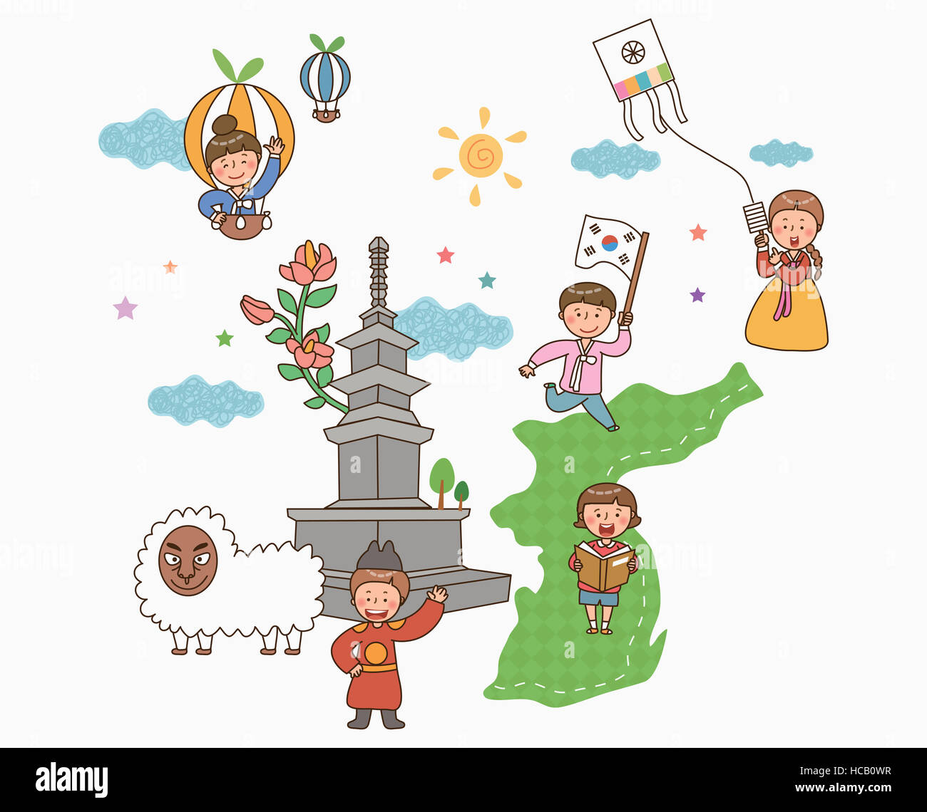 Illustration representing Korean history education Stock Photo - Alamy