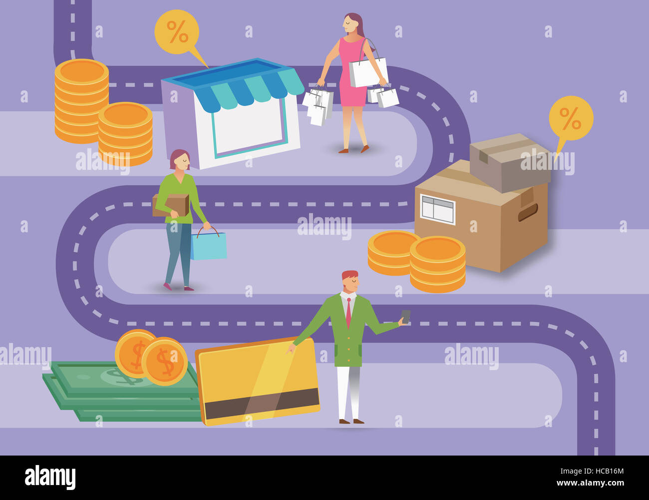 Illustration representing business and economy Stock Photo - Alamy