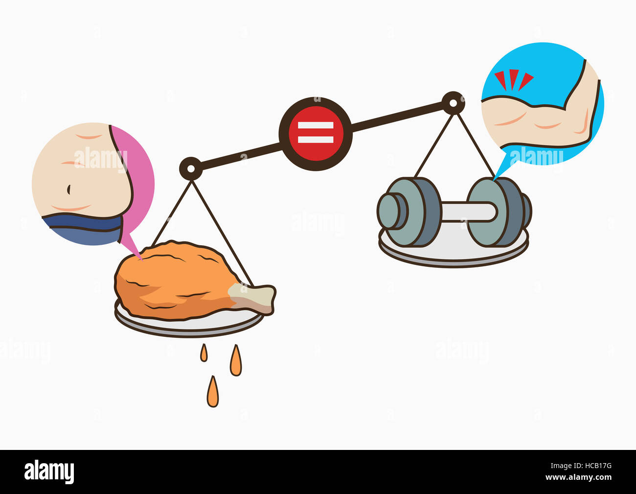 Balance of calorie and exercise Stock Photo - Alamy