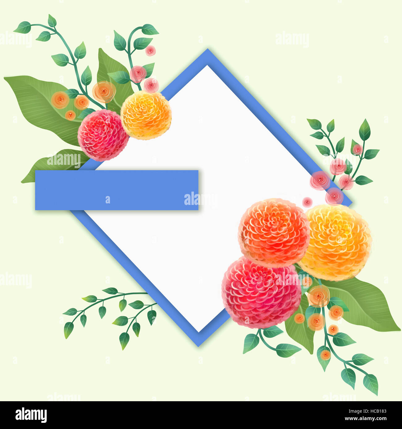Frame with fresh flowers Stock Photo - Alamy