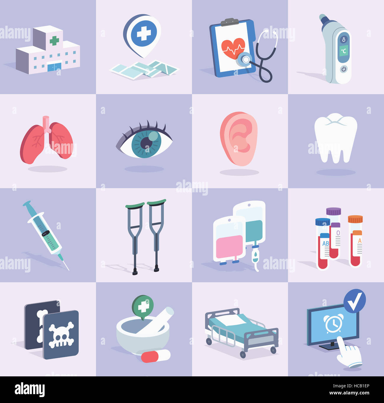 Set of various icons related to hospital Stock Photo - Alamy