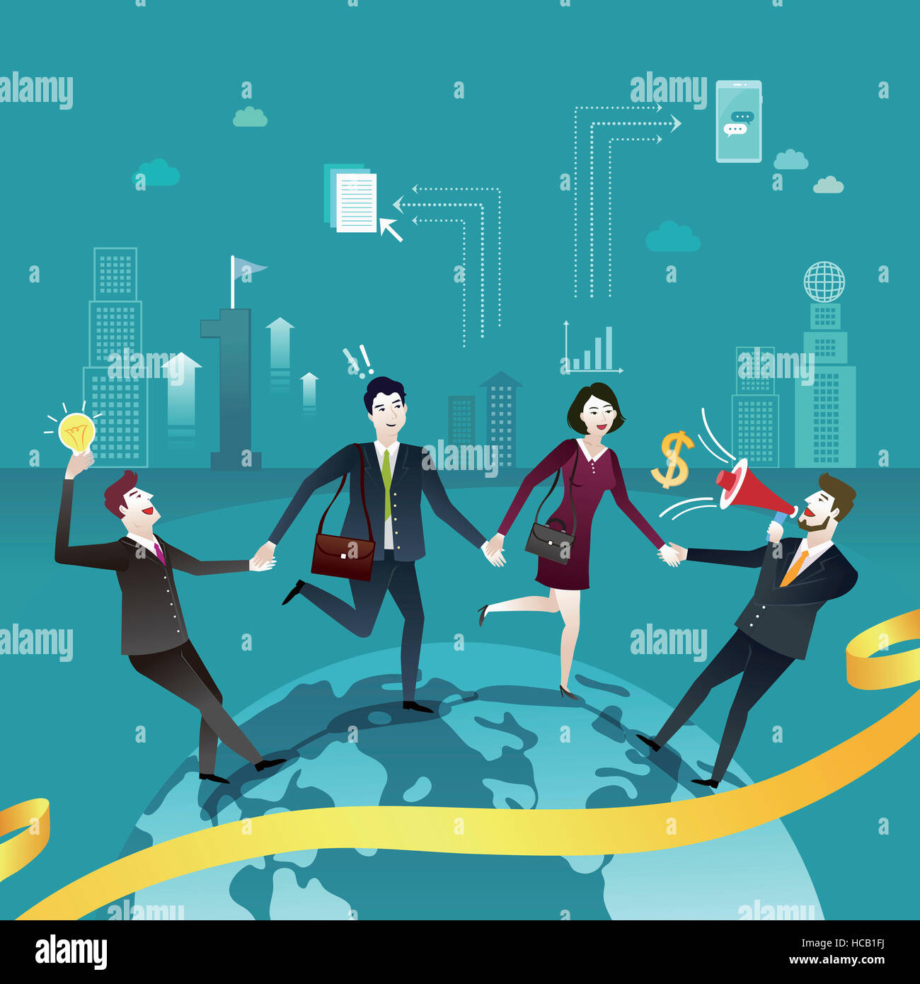 Teamwork of business people Stock Photo - Alamy