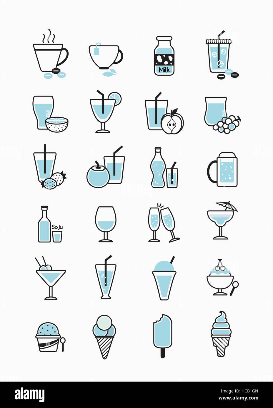 Various line icons Stock Photo - Alamy