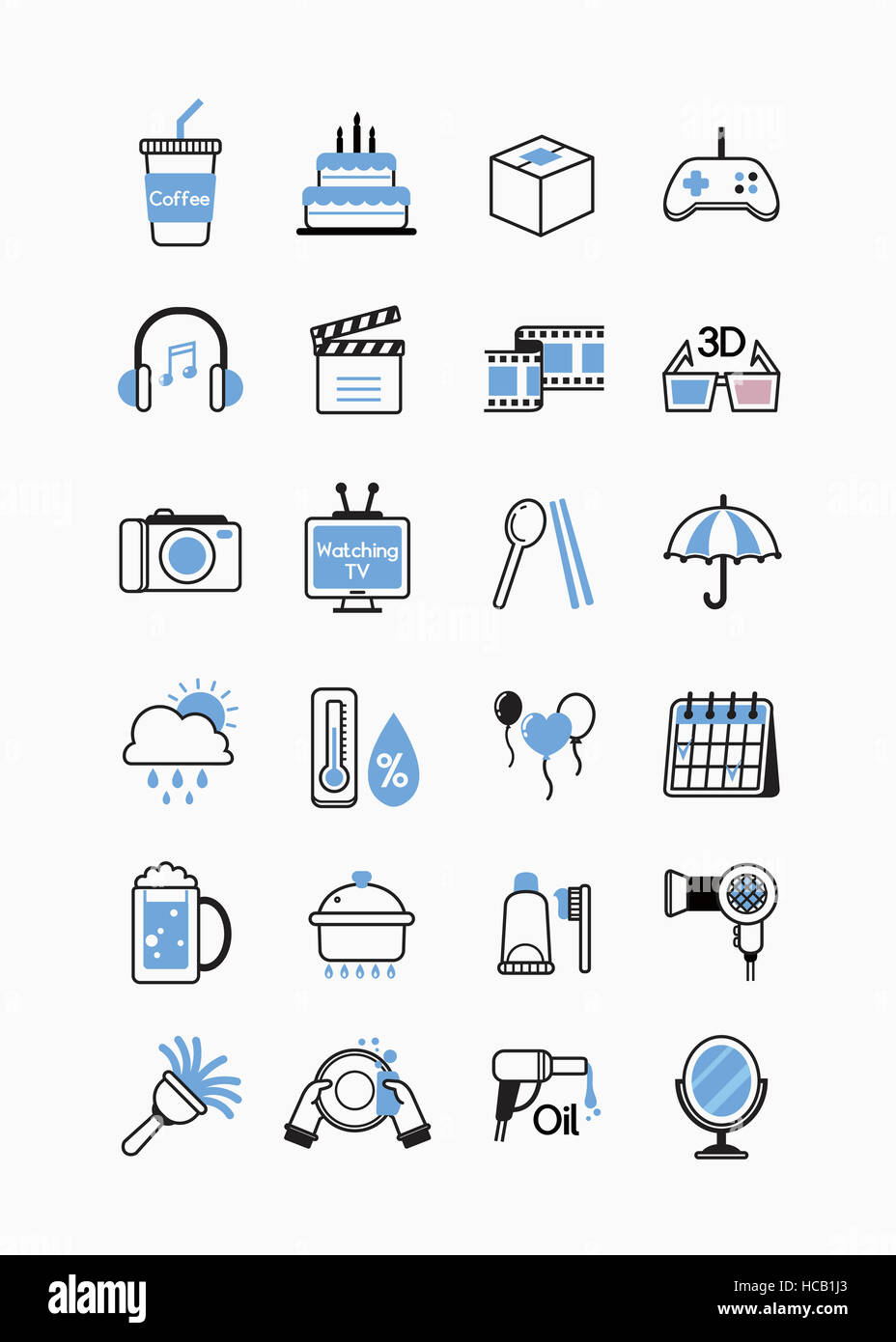 Various line icons Stock Photo - Alamy
