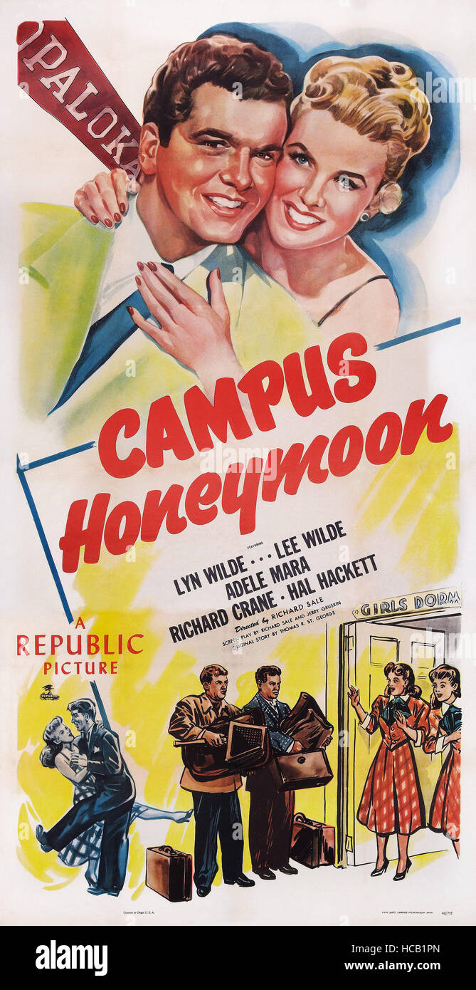 CAMPUS HONEYMOON, US poster art, top from left: Richard Crane, Lyn ...