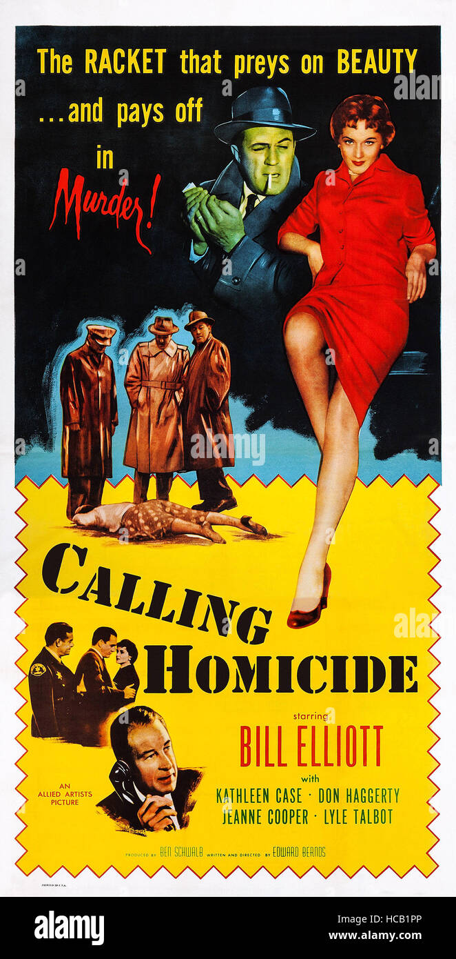 CALLING HOMICIDE, US poster art, top right: Kathleen Case; bottom left ...