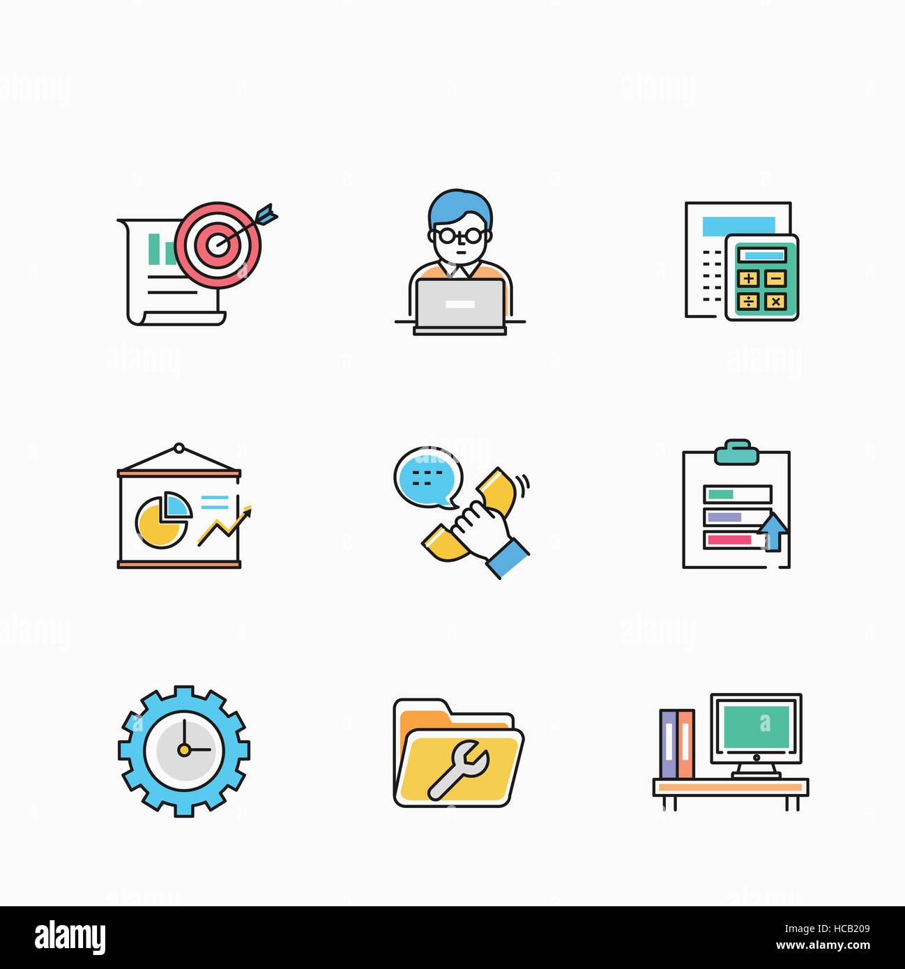 Calculation line icons icon Cut Out Stock Images & Pictures - Alamy