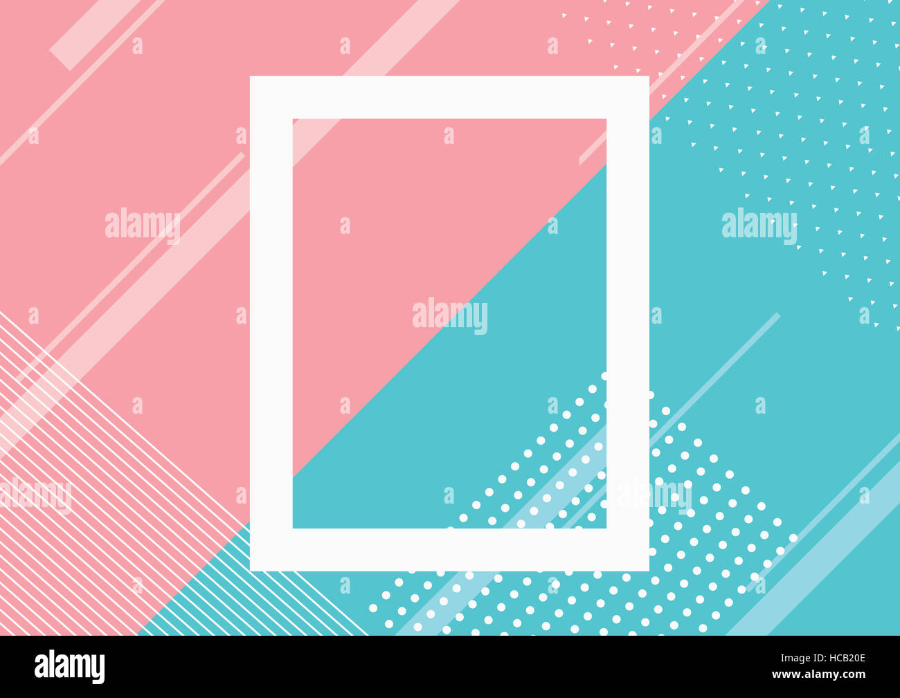 Rectangle with polka dots and diagonal lines Stock Photo - Alamy