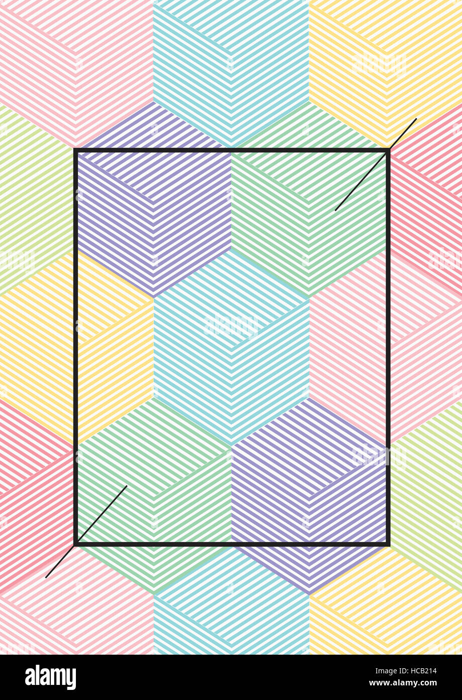 Rectangle with typographic geometric cubes Stock Photo - Alamy