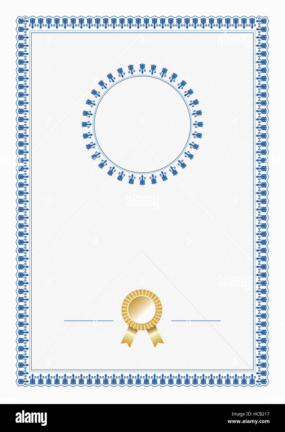Certificate of merit with gold emblem Stock Photo - Alamy