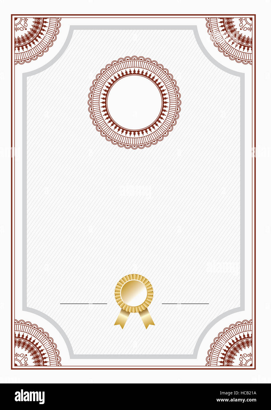 Certificate of merit with emblem and ribbon Stock Photo - Alamy