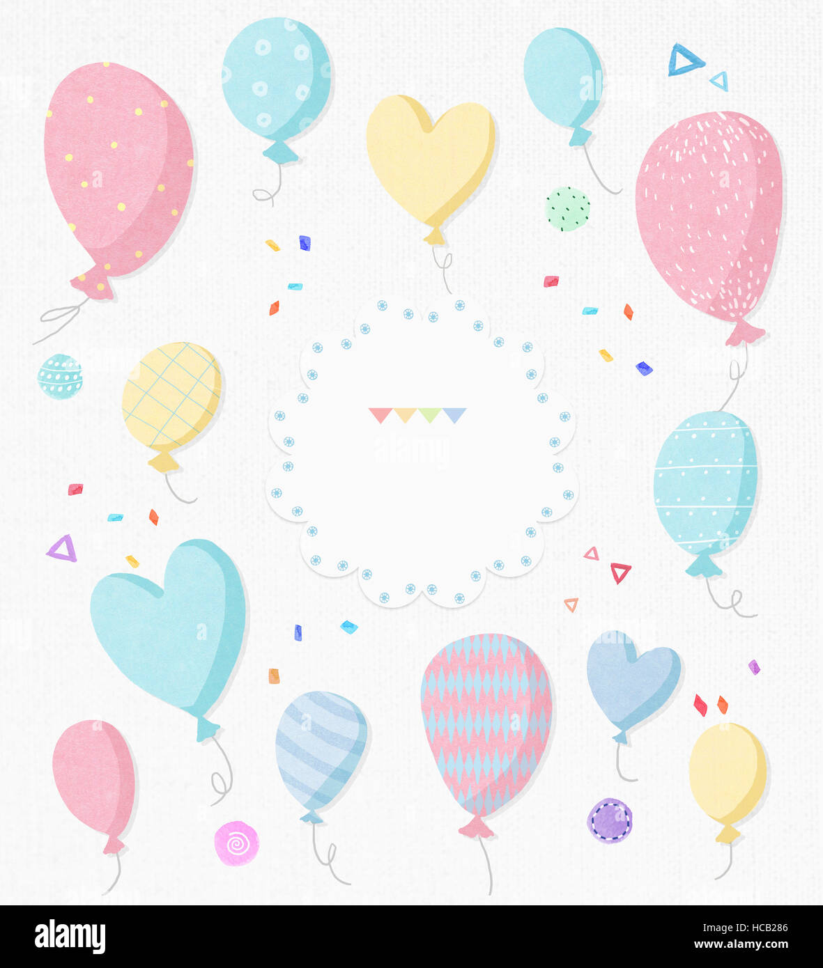 Balloons and confetti Stock Photo - Alamy