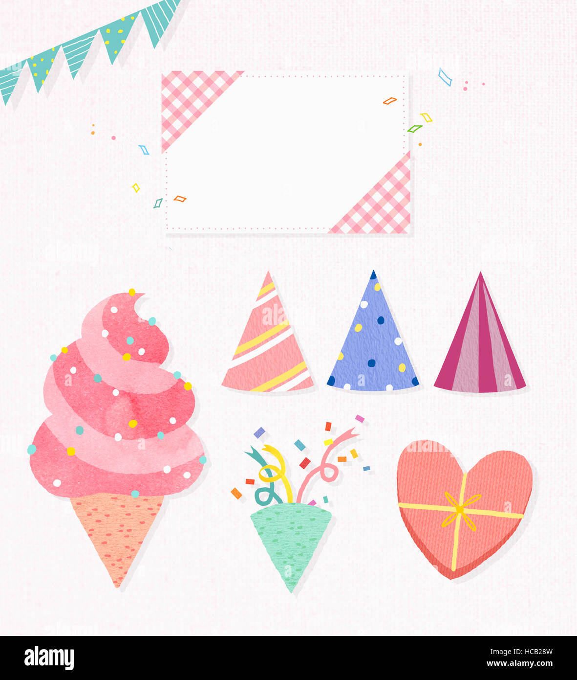 Illustration of objects for party Stock Photo - Alamy