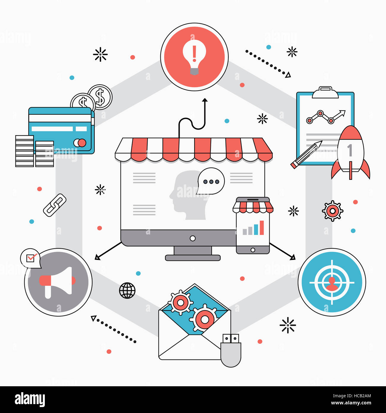 Process of e-commerce Stock Photo - Alamy