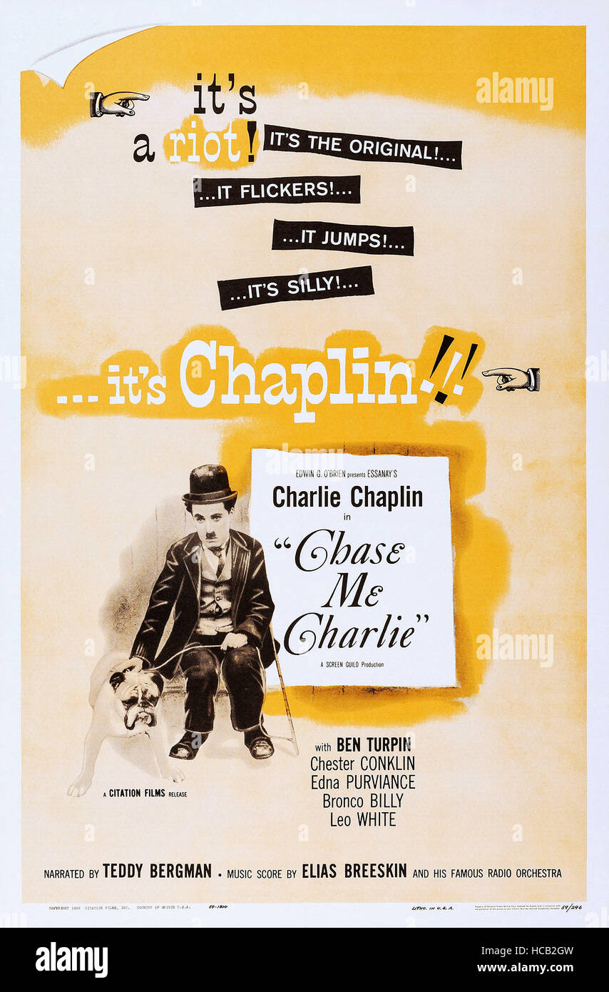 CHASE ME CHARLIE, US poster, Charlie Chaplin, 1918 Stock Photo - Alamy