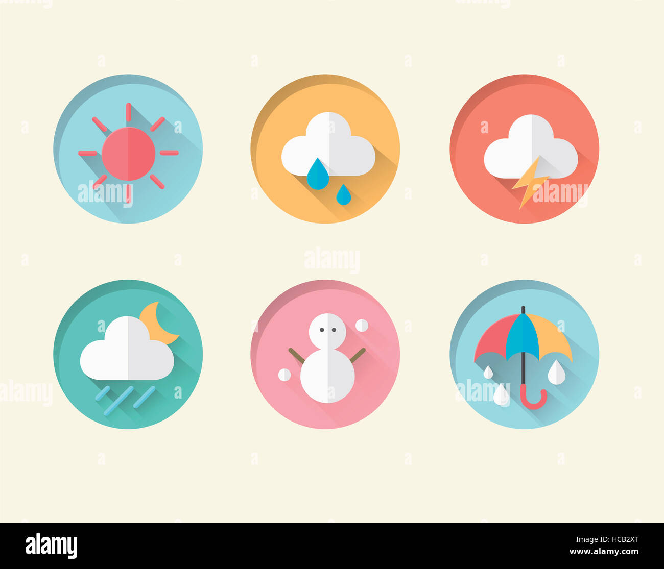 Various button icons related to weather Stock Photo - Alamy