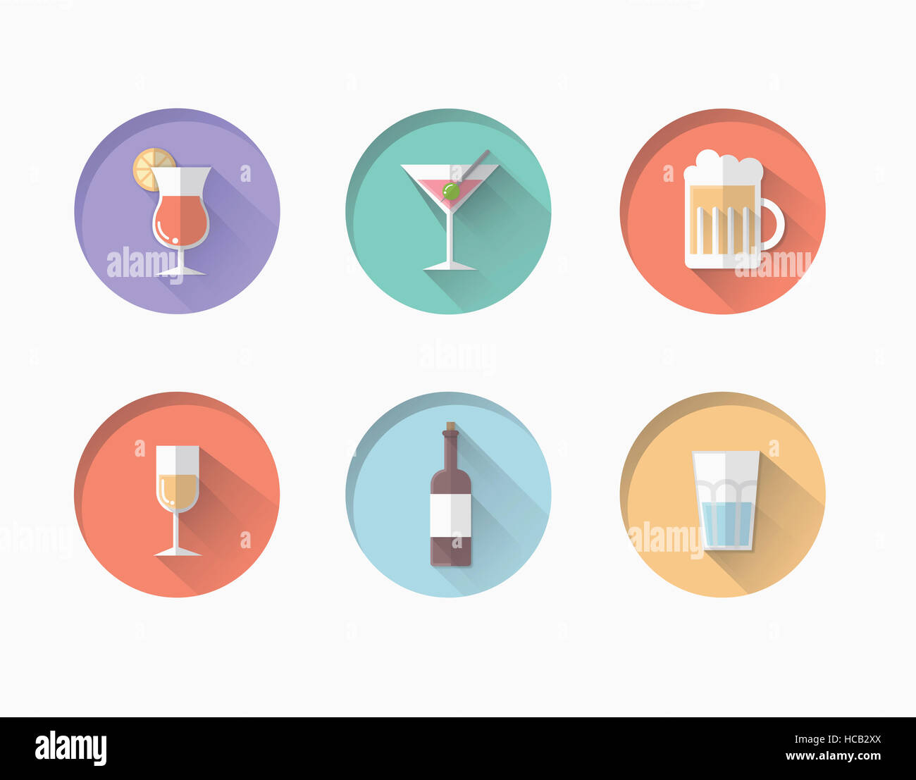 Various button icons of drinks Stock Photo - Alamy
